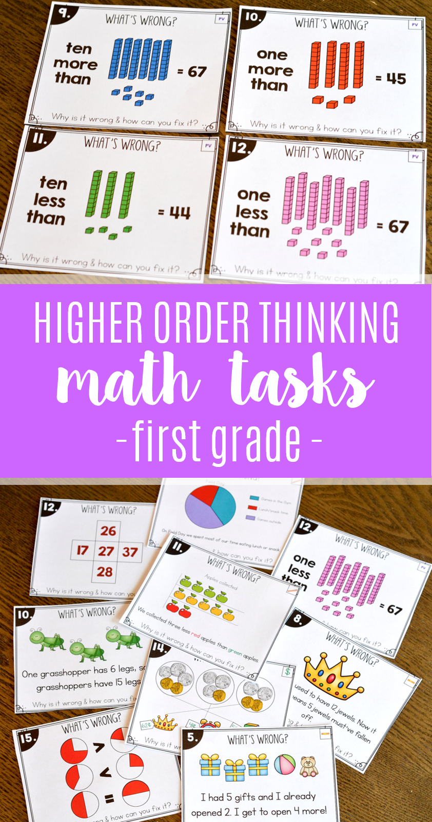 Higher Order Thinking Math in First Grade - Fix it Cards - Susan Jones