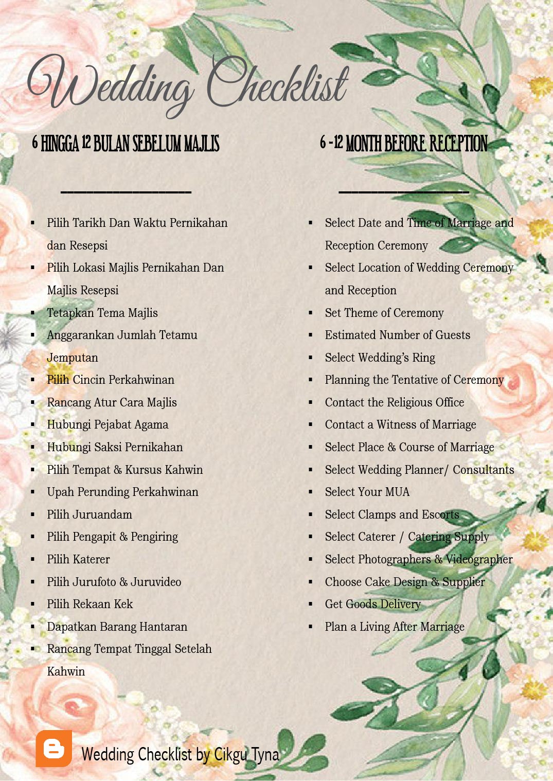 Wedding Checklist