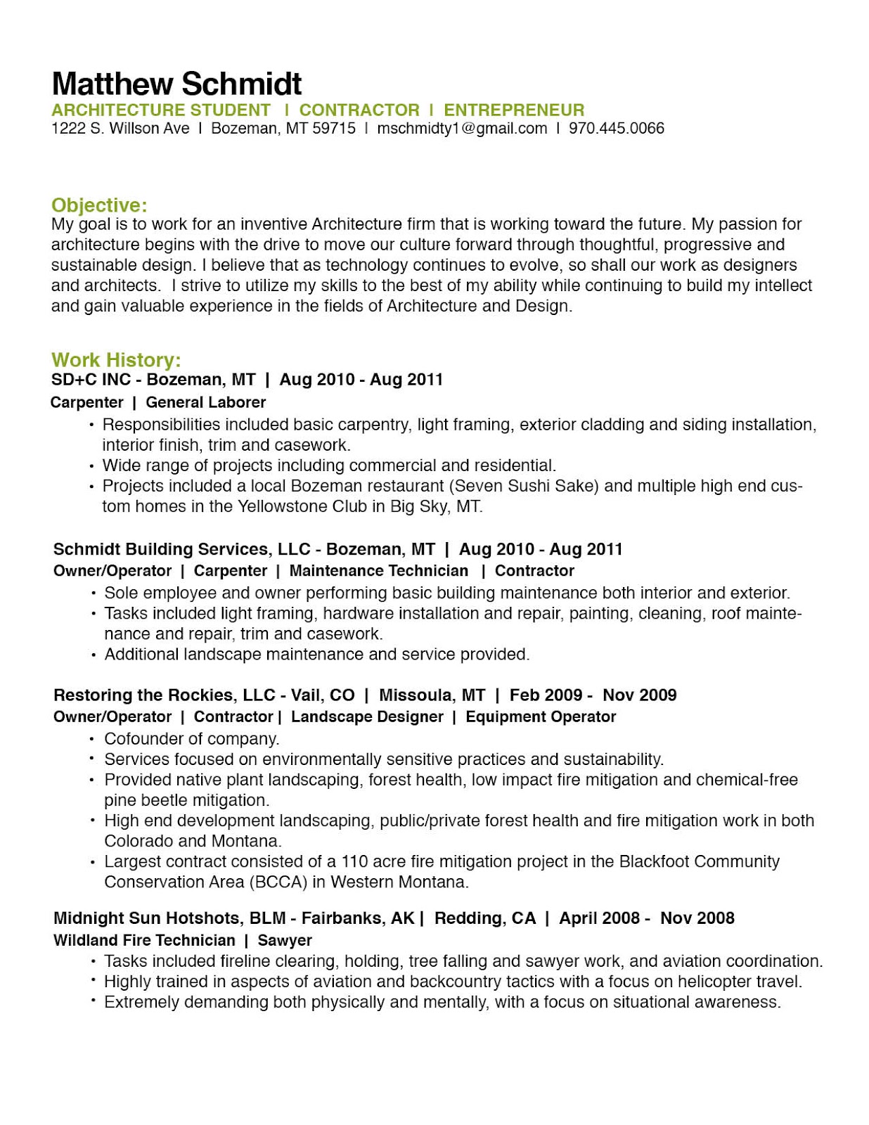 Matthew Schmidt Architecture | Design: Architectural Portfolio and Resume