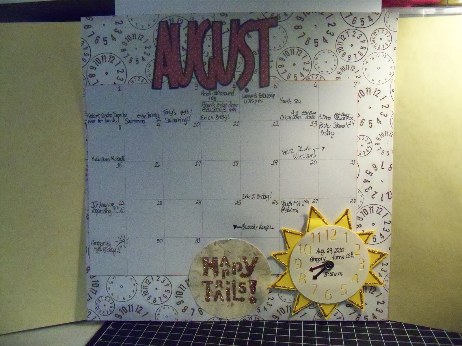 Monthly Scrapbook Calendar Pages