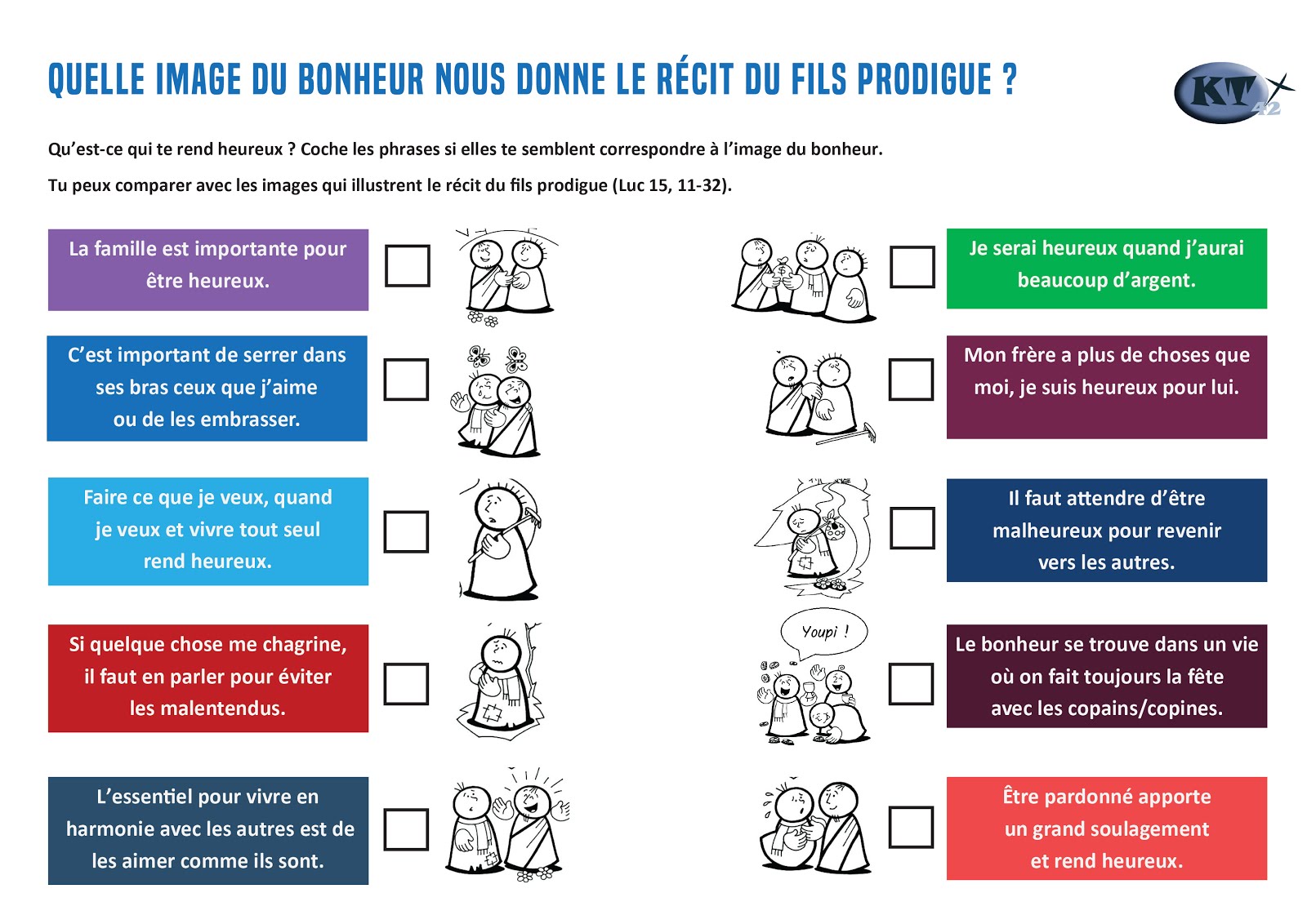 Jeux et activités caté sur la parabole du fils prodigue