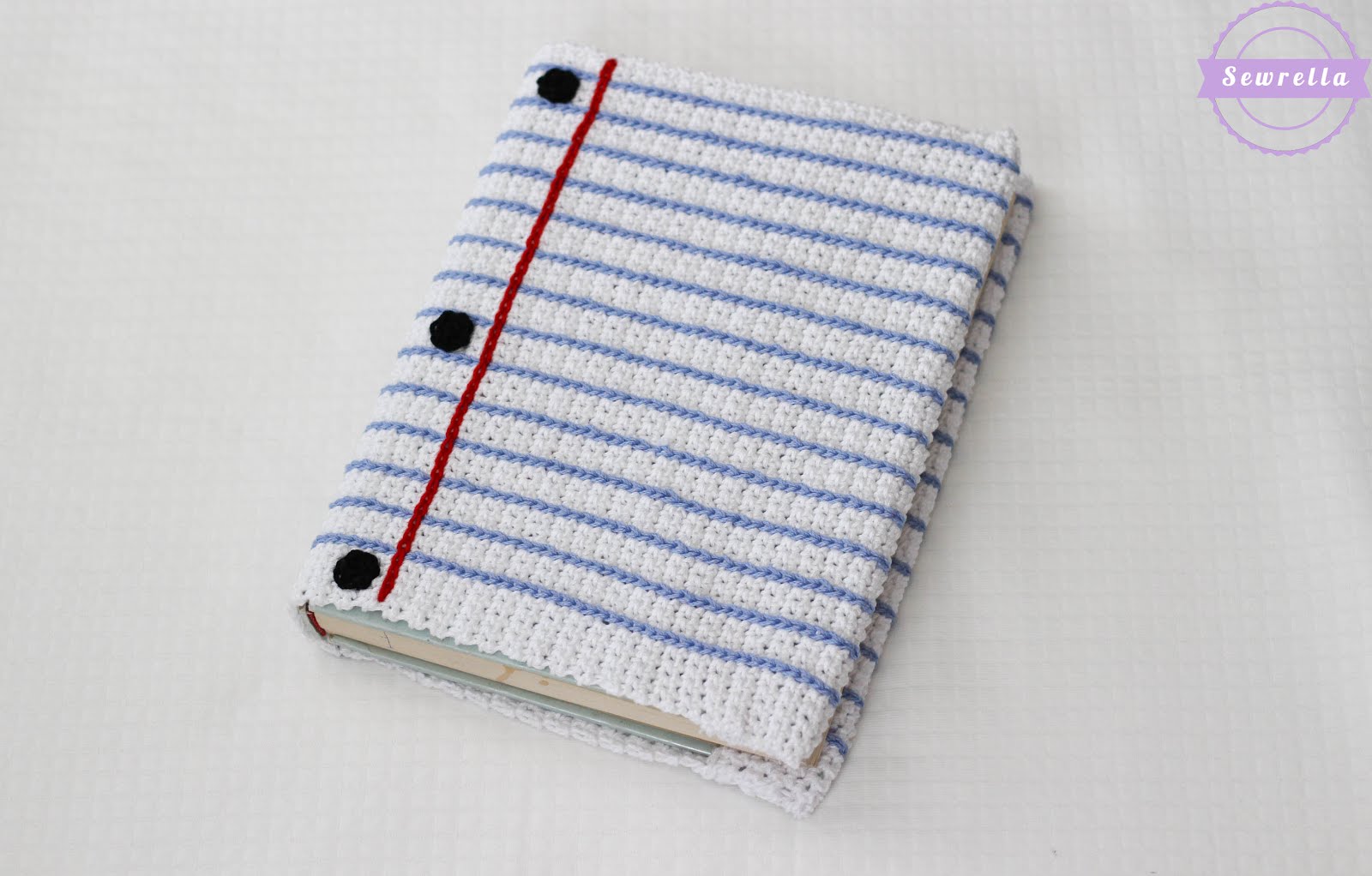 Notebook Paper Crochet Textbook Cover | Back to School Series • Sewrella