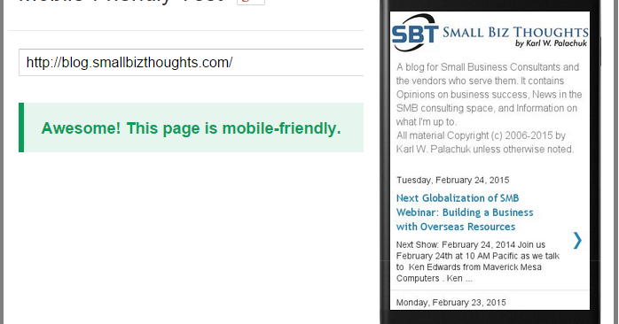 Small Biz Thoughts by Karl W. Palachuk: Get Your Website Mobile ...