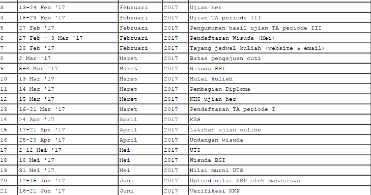 Kalender Pendidikan 2017 BSI ~ Ztutorial