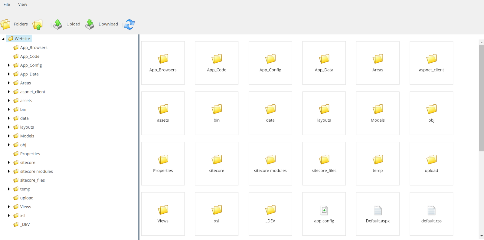 Sitecore file explorer