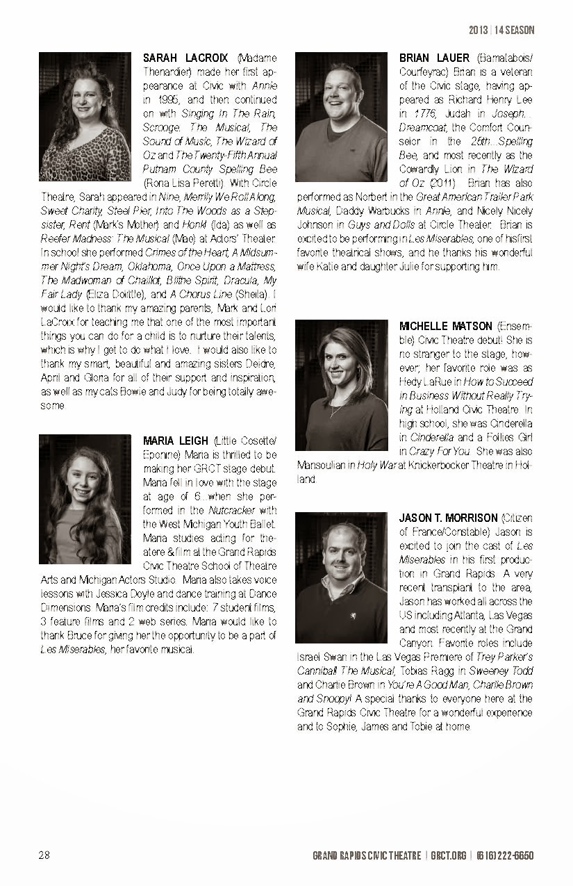 LES MISÉRABLES: Cast Bios