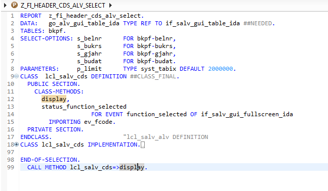 SAP ABAP Central: CDS ALV report with selection criteria