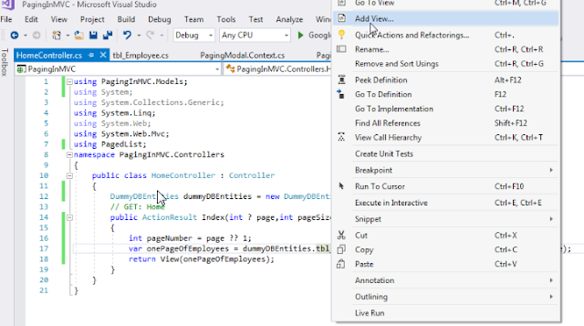 Implement paging in Asp.net MVC using PagedList library ~ Mani chandra