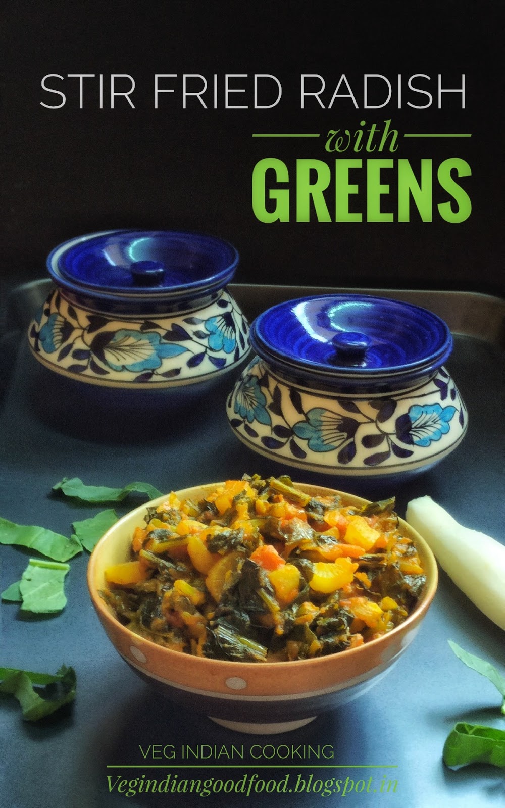 Veg Indian Cooking: Mooli Ki Sabzi Patton Ke Saath