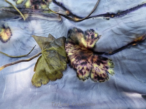 Terrie ~.~ smiling.....: Dress of contact prints with leaves 裙上的葉子印染