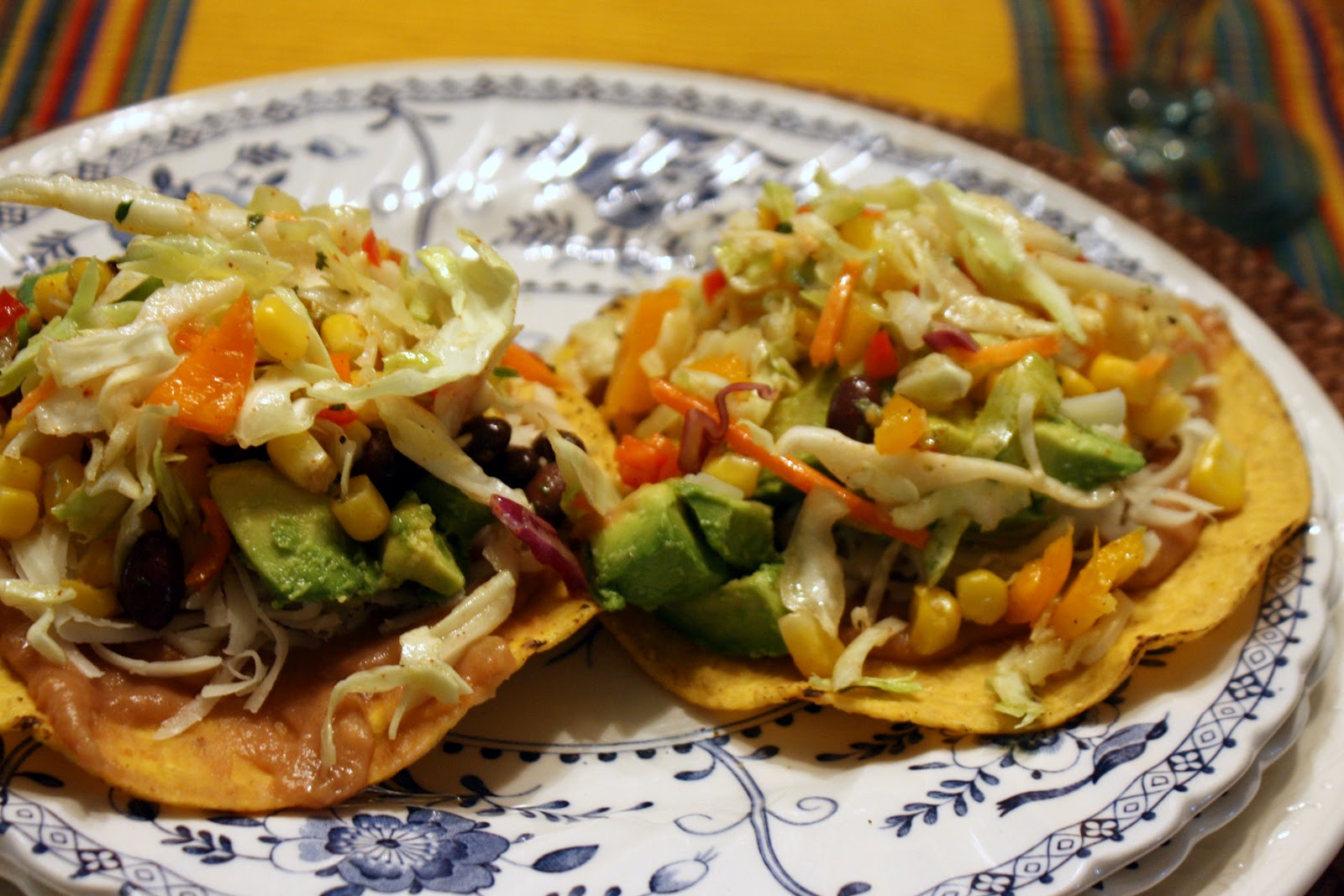 Life with the Mozas: Bean & Cheese Tostados with Spicy Slaw