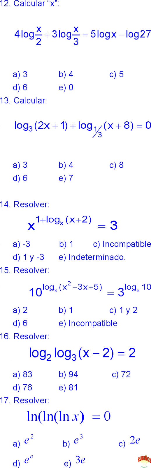 Logaritmos problemas reueltos pdf