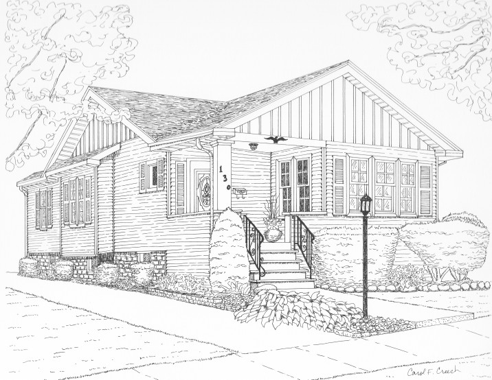 CCreech Studio: Creative Adventures: House portrait - pen and ink ...