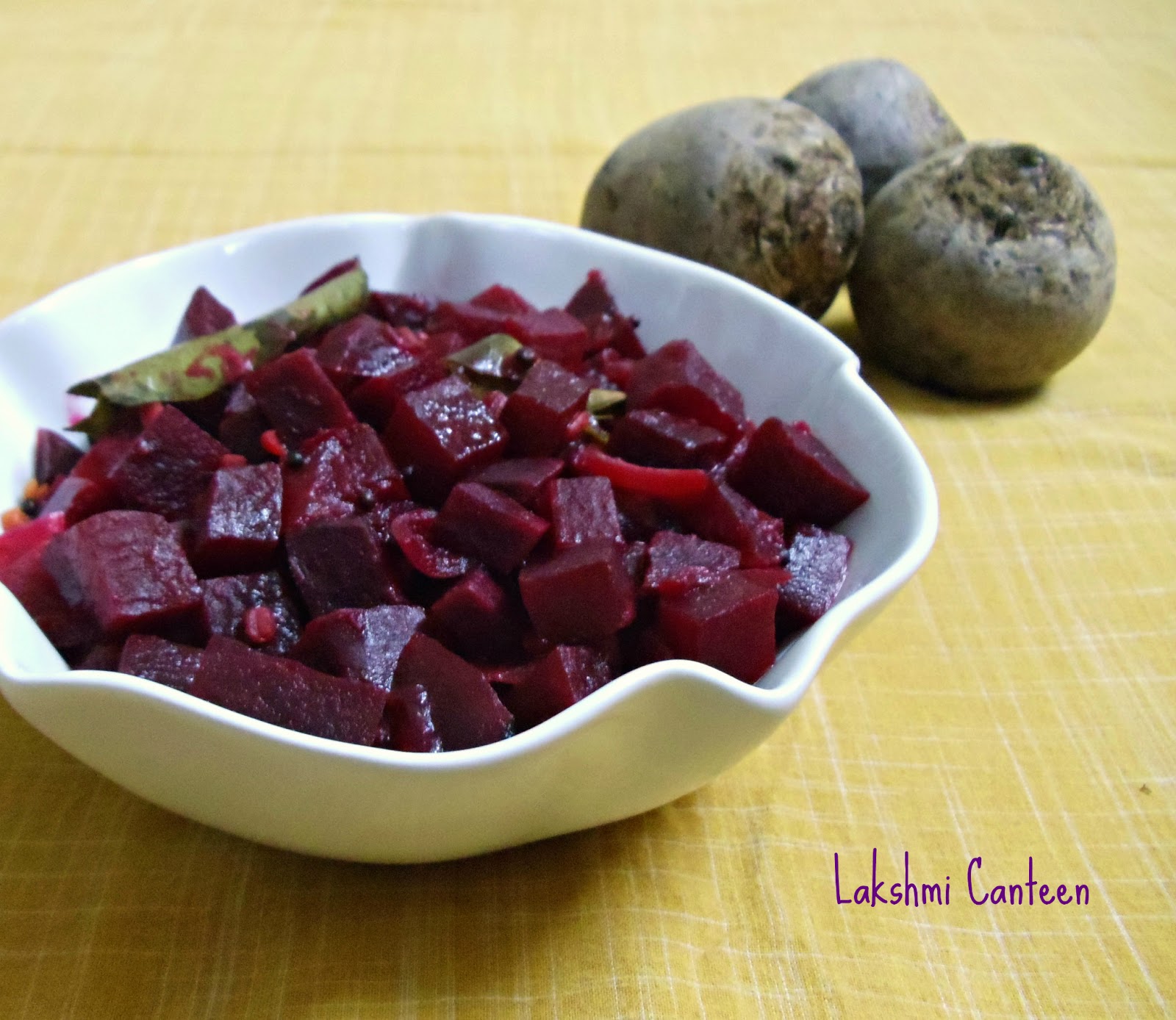 Lakshmi Canteen: Beetroot Upkari (Beetroot Stir Fry)