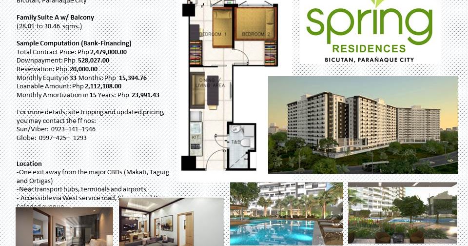 OUR HOMES PH - House and Lot for Sale: SMDC SPRING RESIDENCES BICUTAN