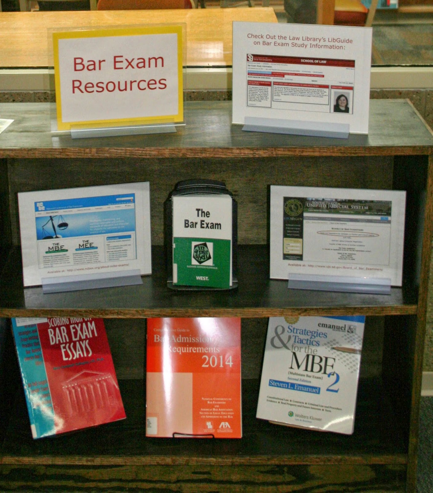 Prairie Law Blog: Resources on the Bar Exam - Law Library Display