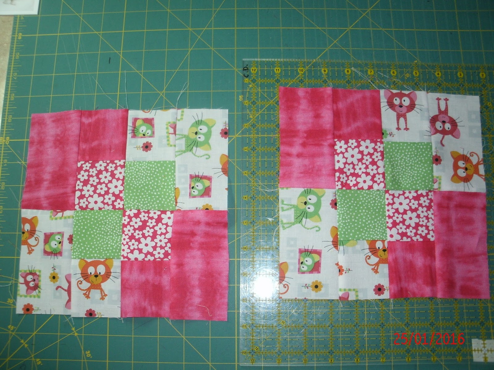 The Magic of Quilting: Split Square Kitty quilt