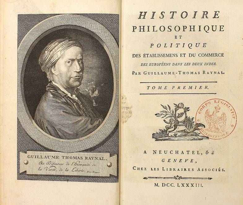 Histoire du livre: Exposition sur l'abbé Raynal