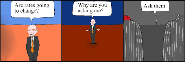 laberal: Will the Reserve Bank change rates today? Cartoon.