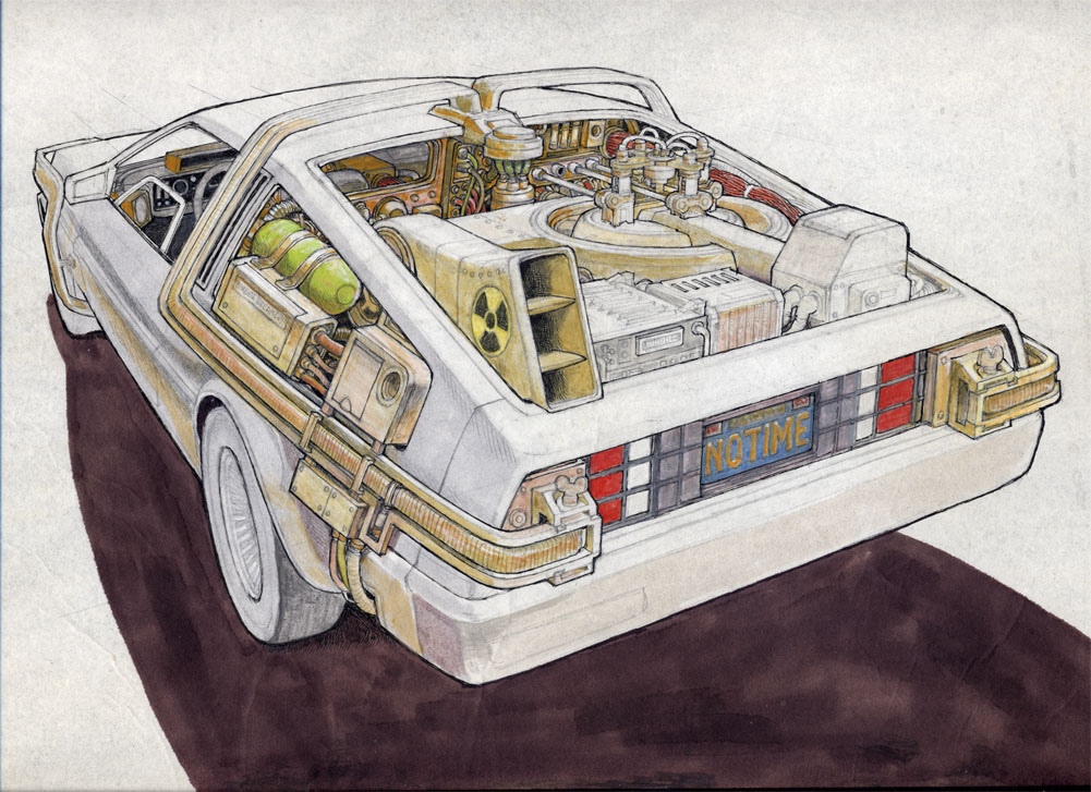 DAS BACK TO THE FUTURE DELOREAN DESIGN VON RON COBB 1984 - Atomlabor ...