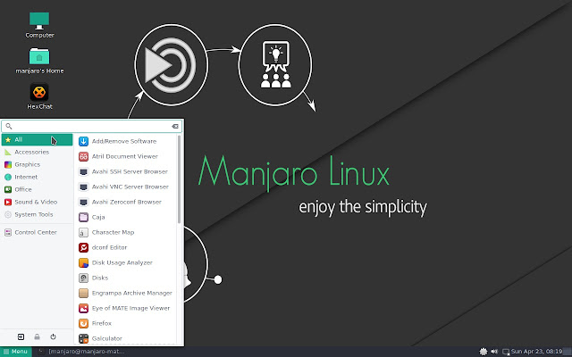 Manjaro MATE 17.0 screenshots