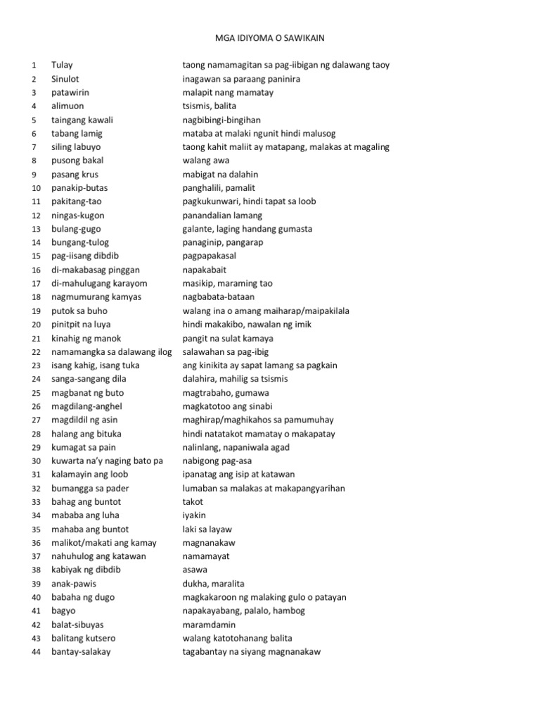 idyomatikong pahayag - philippin news collections