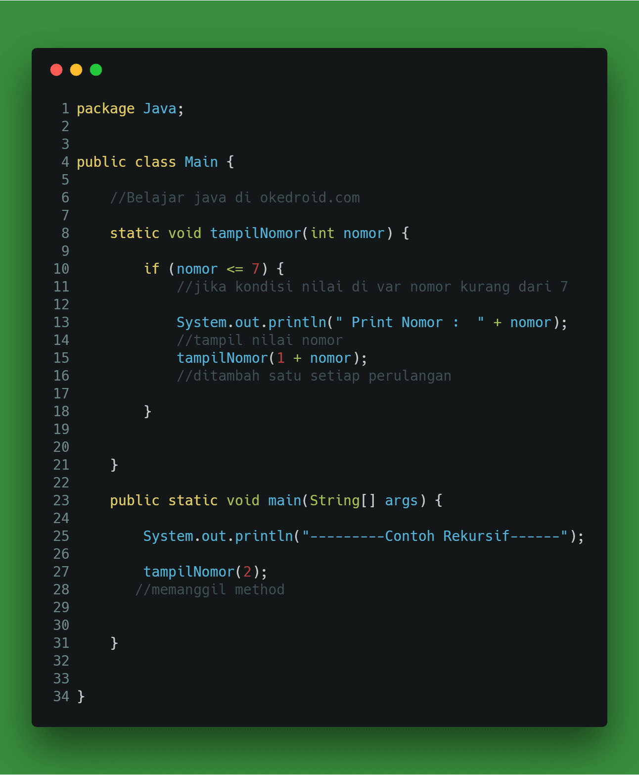 Belajar Memakai Method Rekursif Pada Agenda Java - Java Media Kita