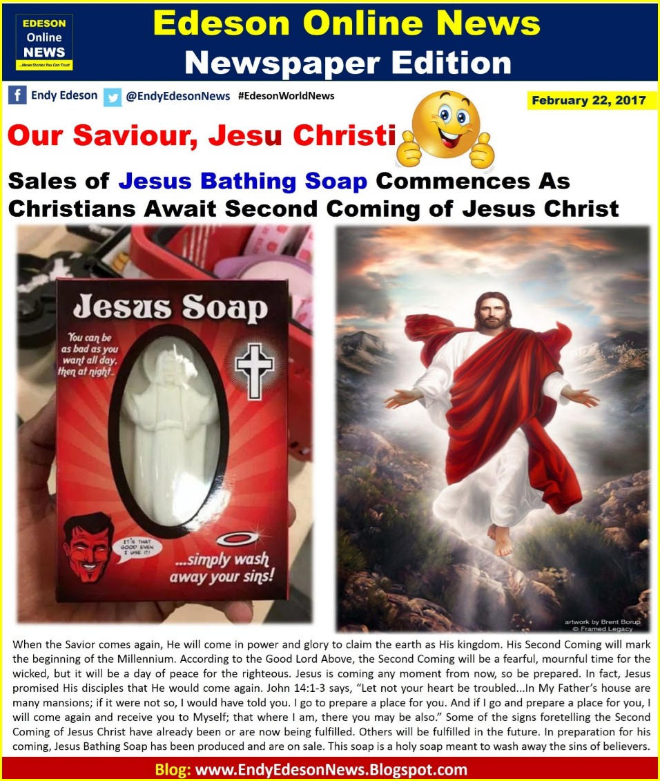 Edeson Online News: Jesus Bathing Soap On Sale As Christians Await ...
