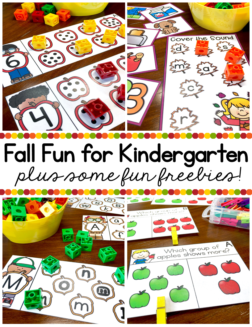 Easy Fall Centers for Kindergarten {Plus Some Fall Freebies}!