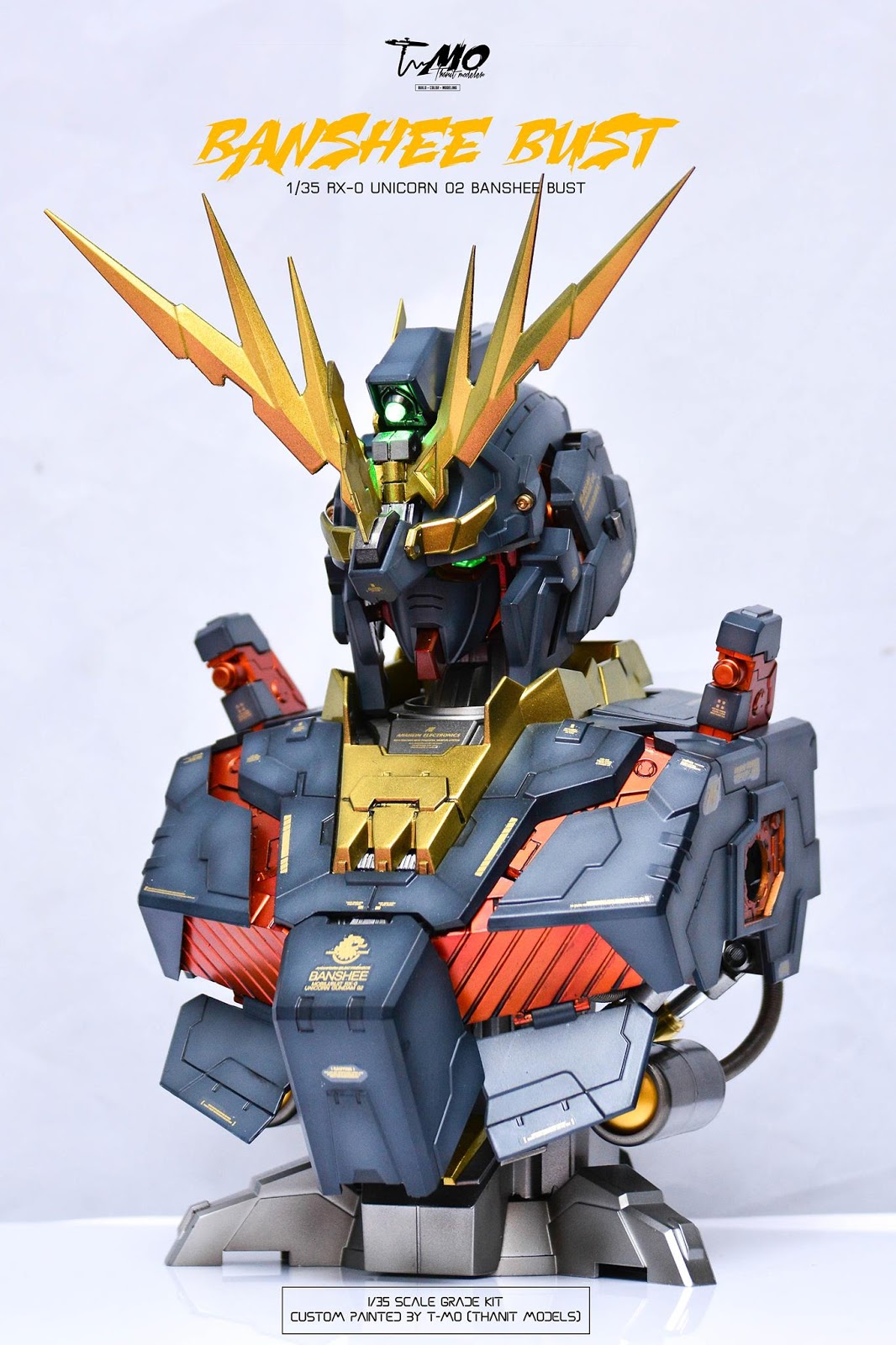 GUNDAM GUY: 1/35 RX-0 Unicorn Gundam 02 Banshee Bust - Painted Build