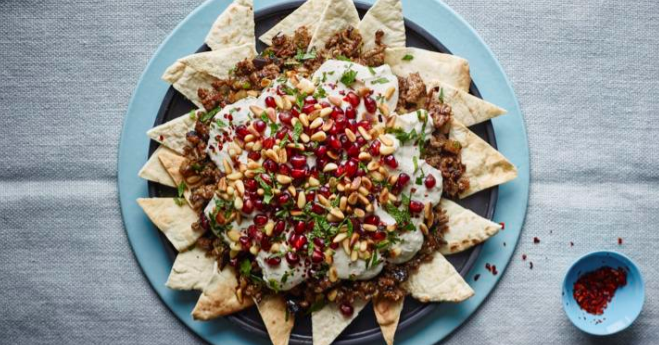 Beef and aubergine fatteh | Diabetic Recipes