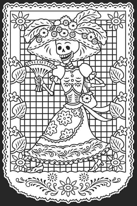 CATRINA PARA COLOREAR