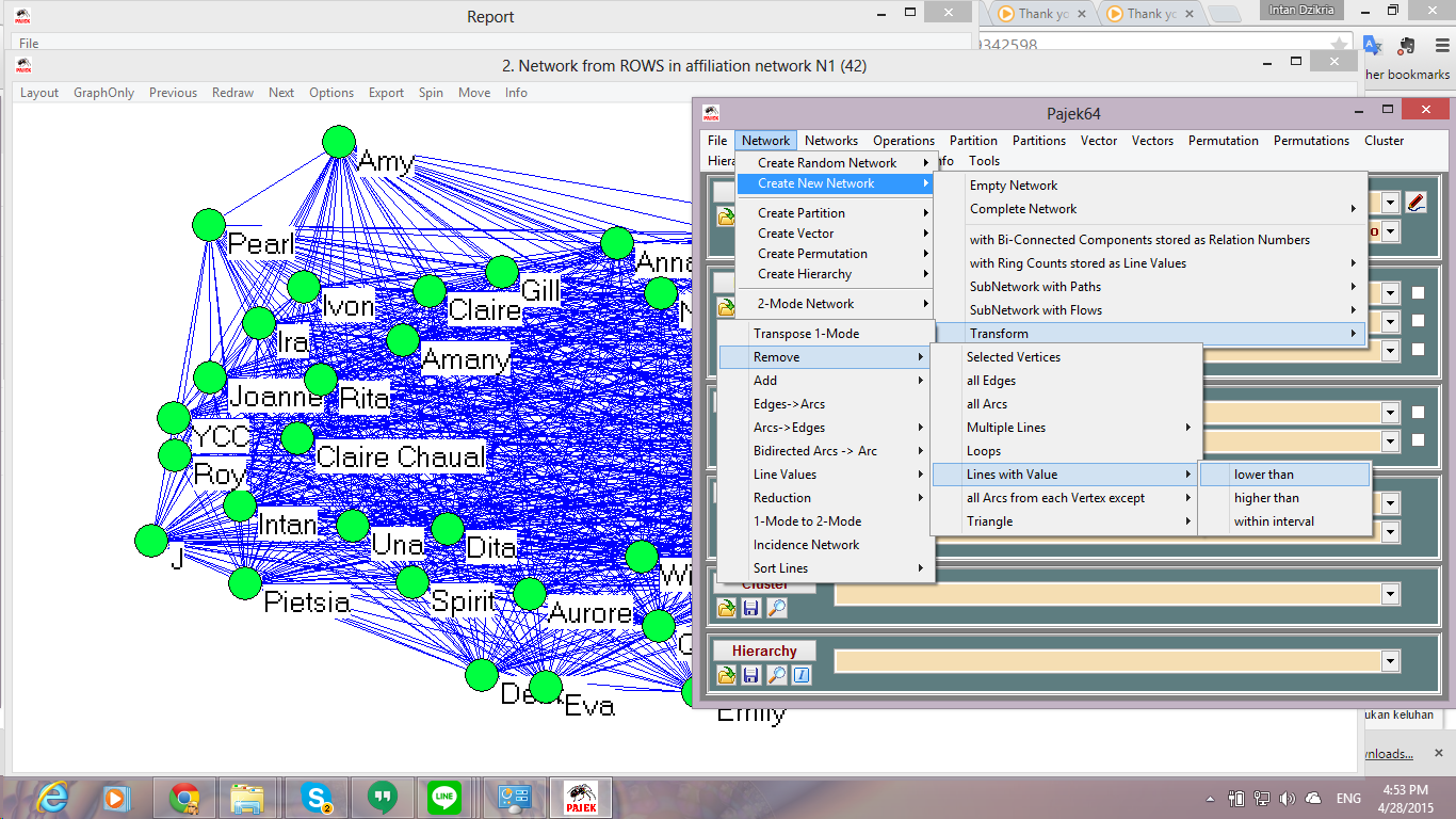 Analyzing 2-mode Network using Pajek Part 1 - My Life, My Dreams