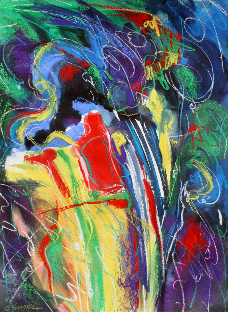 Carol Engles Art: PARTY COLORS One, abstract painting by Carol Engles