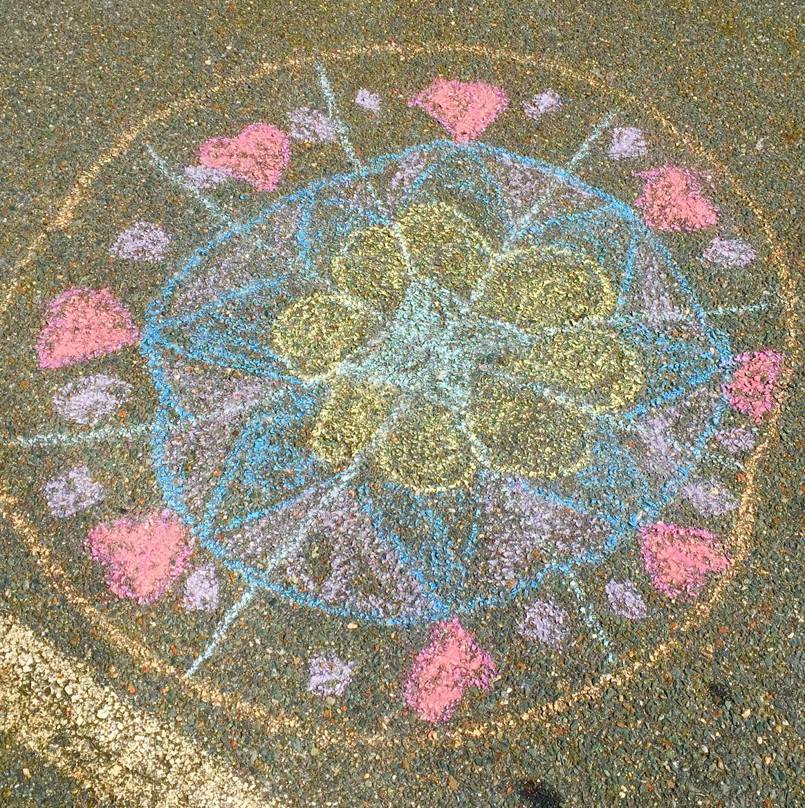 Expression of Imagination: Outside Chalk Mandalas