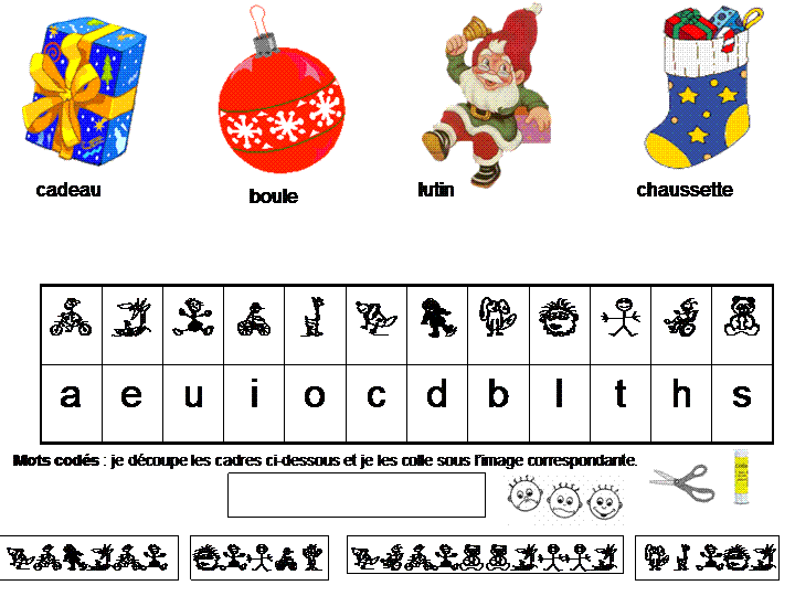 Maternelle: Mots codés de Noël