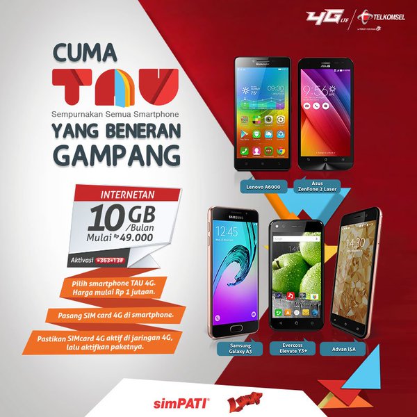 Promo 4G Telkomsel 49rb/10GB - One for All