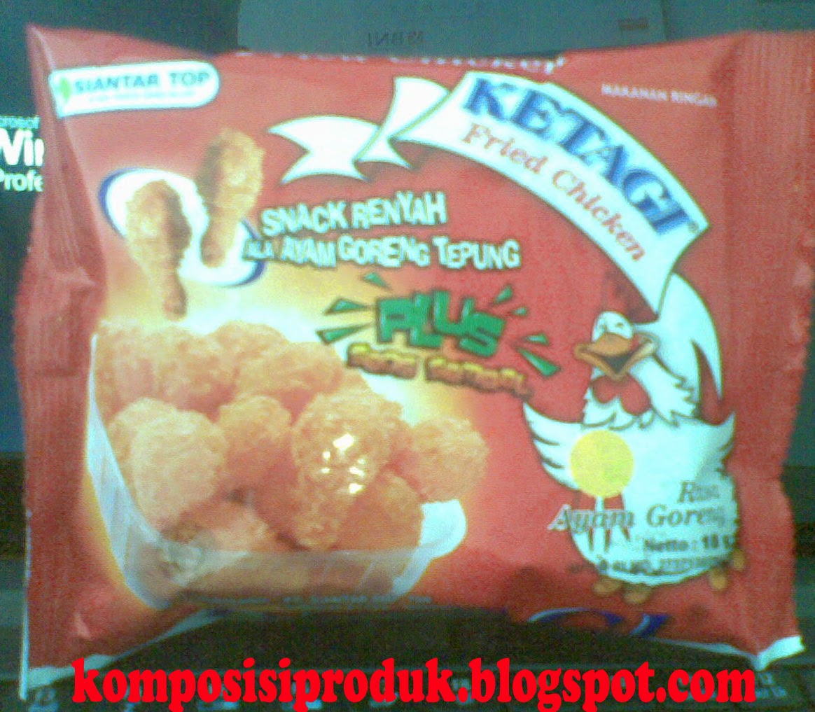 Snack Ketagi Fried Chicken 18 Gram - Komposisi Produk