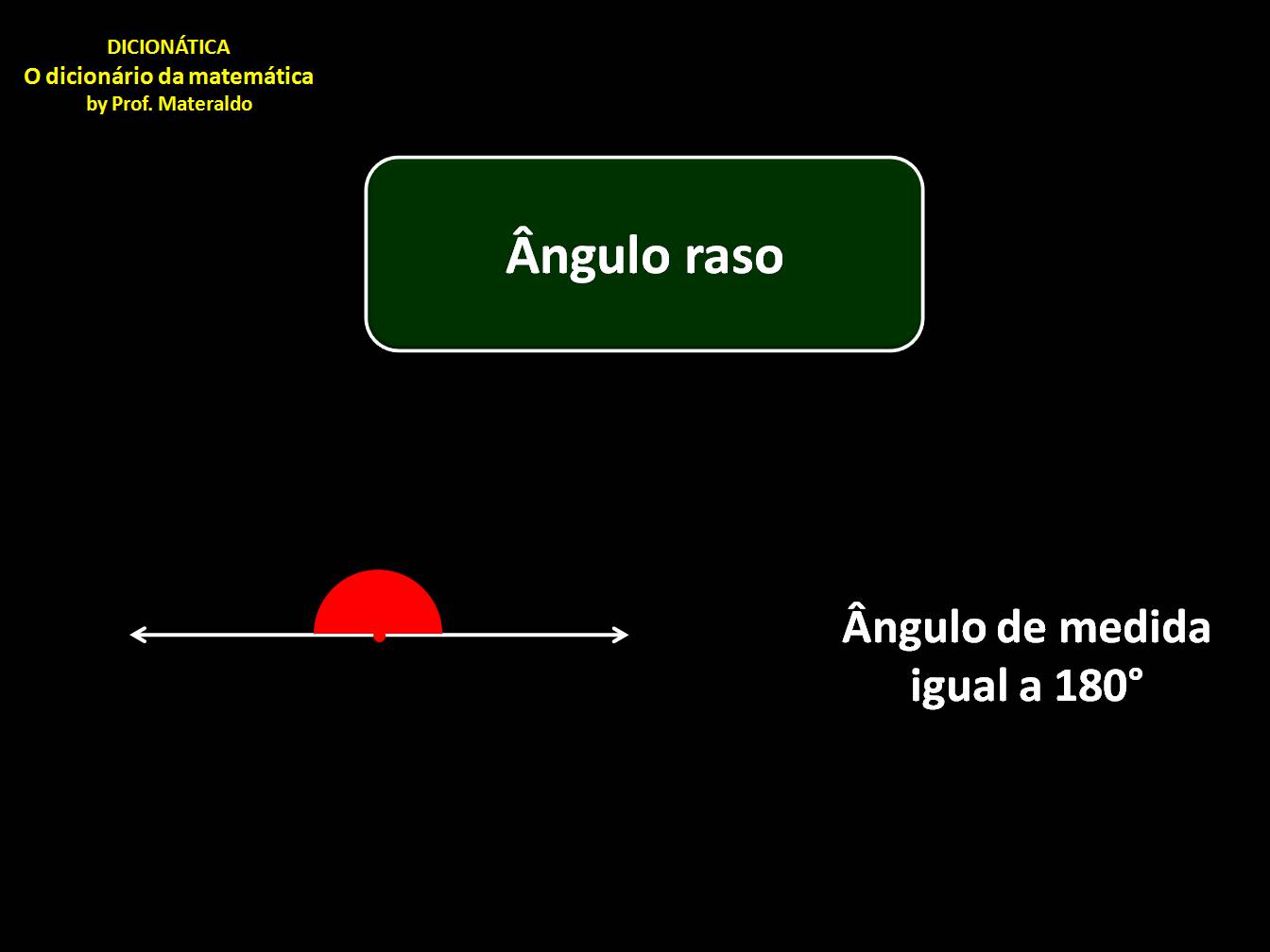 DICIONÁTICA - O dicionário da matemática: Angulo raso