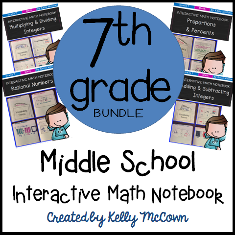 Kelly McCown: Middle School Interactive Math Notebook {Grade 7}