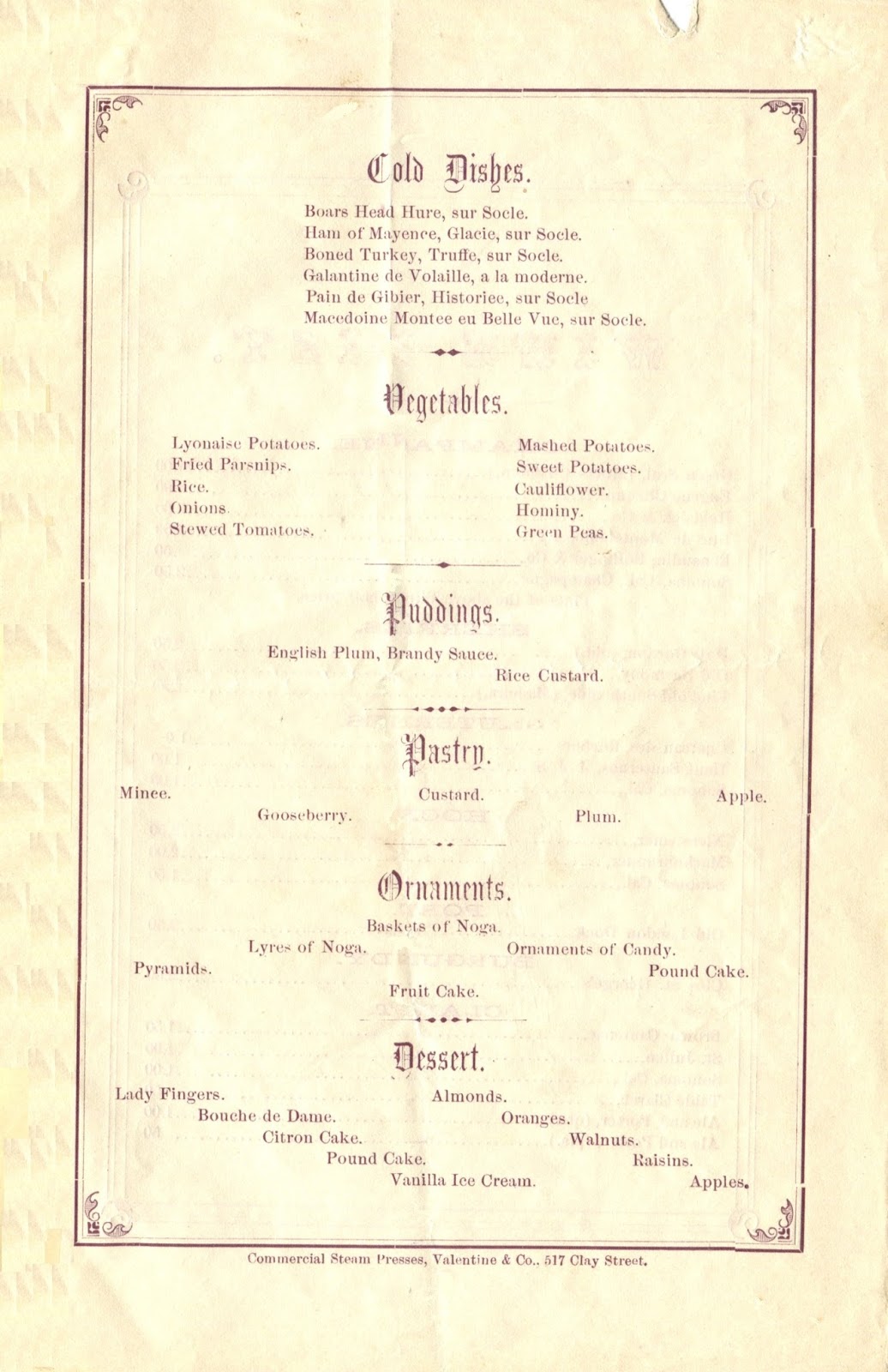 The American Menu: Early Regional Influences