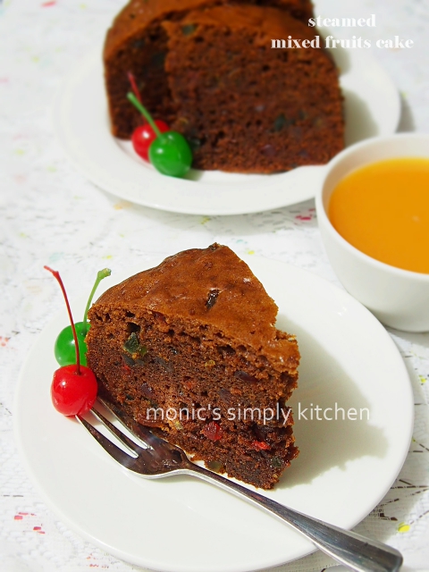 Steamed Mixed Fruits Cake (Cake Buah Kukus) - Monic's Simply Kitchen
