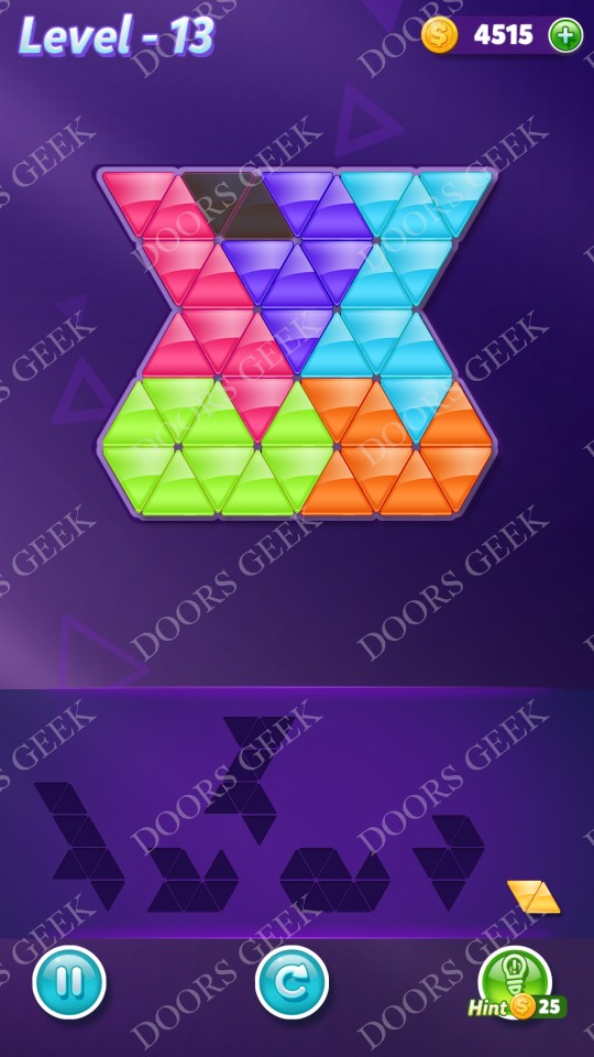 Block! Triangle Puzzle Advanced Level 13 Solution ~ Doors Geek