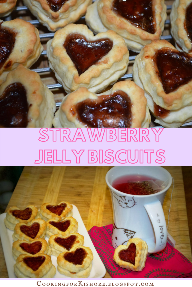 Happy St. Valentine's Day! Strawberry Jelly Biscuits