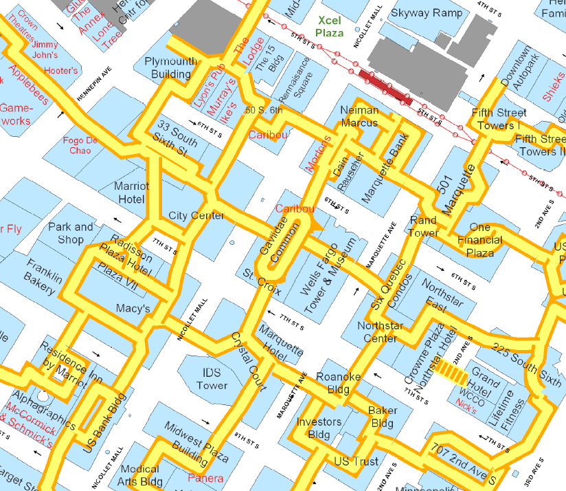 Minneapolis Skyway System Map