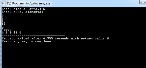 C Program To Print Array Using Pointer