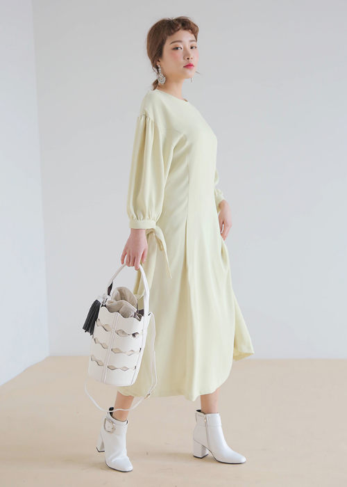 [Stylenanda] Self-Tie Cuff Midaxi Dress | KSTYLICK - Latest Korean ...