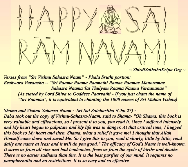 Shirdi Sai Baba Stories,Leelas and Teachings.: Sai Ram Navami Wallpaper ...