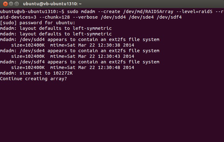 Ubuntu Mdadm その47 Raid 5アレイを作成する基本的なコマンドの例・作成したアレイの確認と利用 Kledgeb