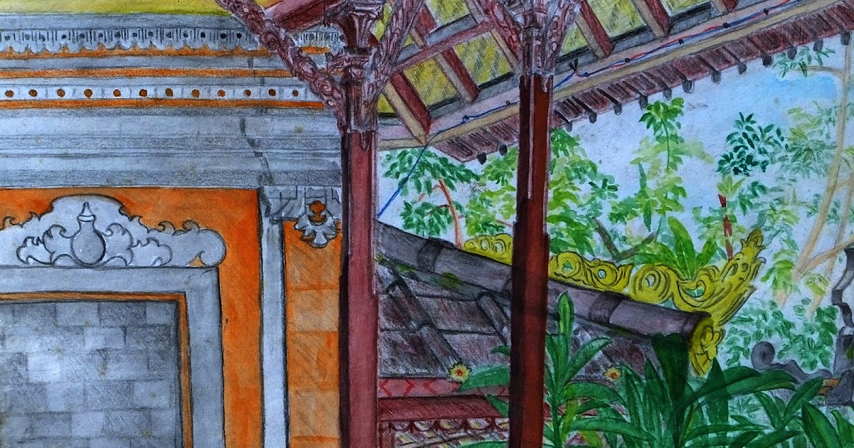 Wildlife Drawing: Verandah of Balinese House